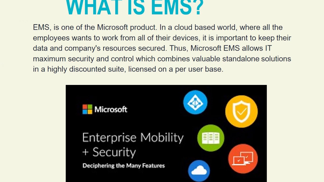 MICROSOFT ENTERPRISE MOBILITY + SECURITY EMS - YouTube