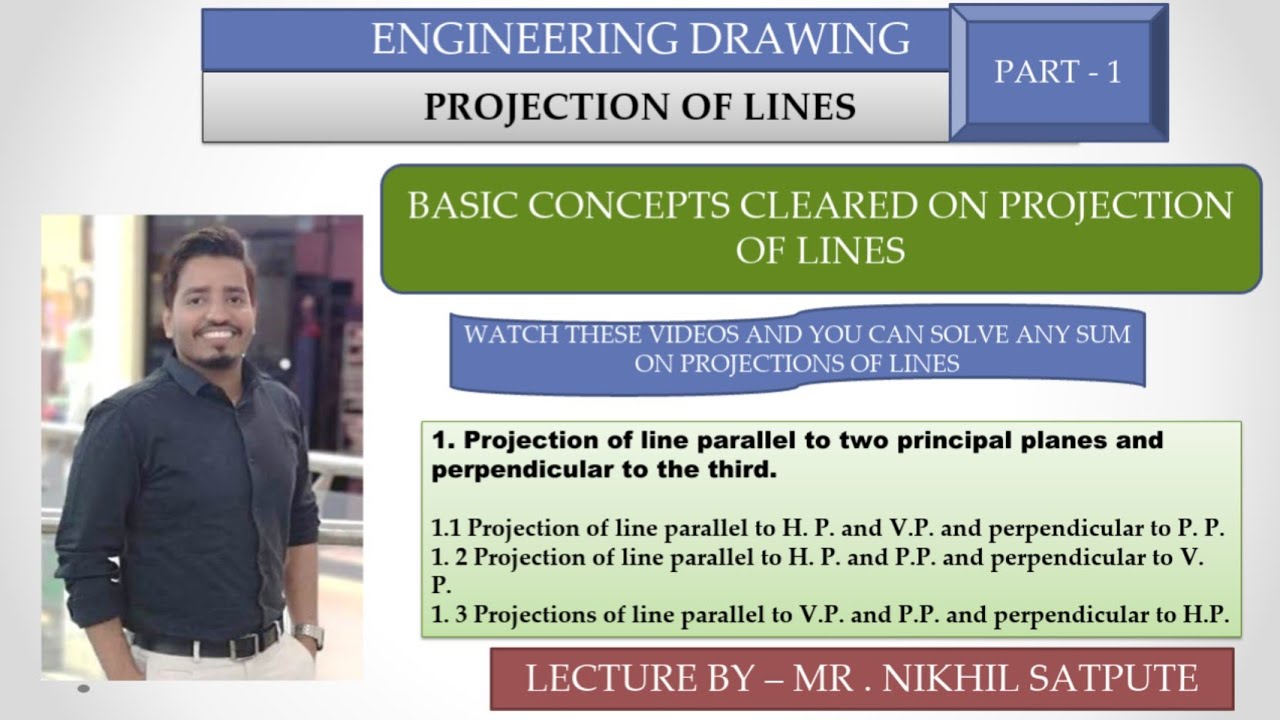 Engineering Drawing | Projection of lines - Part 1 | Learn with Nikhil ...