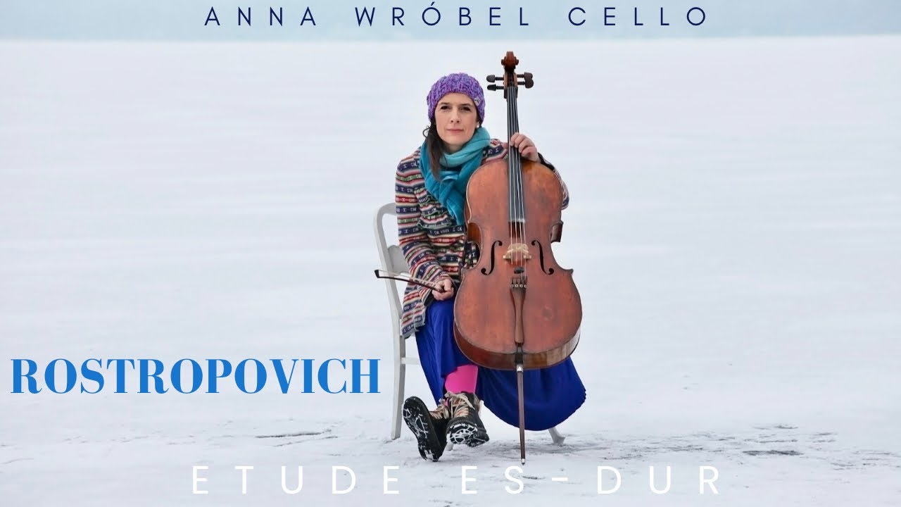 Rostropovich, Etude Es-dur, Anna Wróbel - cello, live on ice! - YouTube