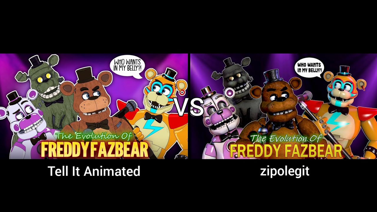 The Evolution Of Freddy Fazbear In Animated 3D (Tell It Animated vs ...