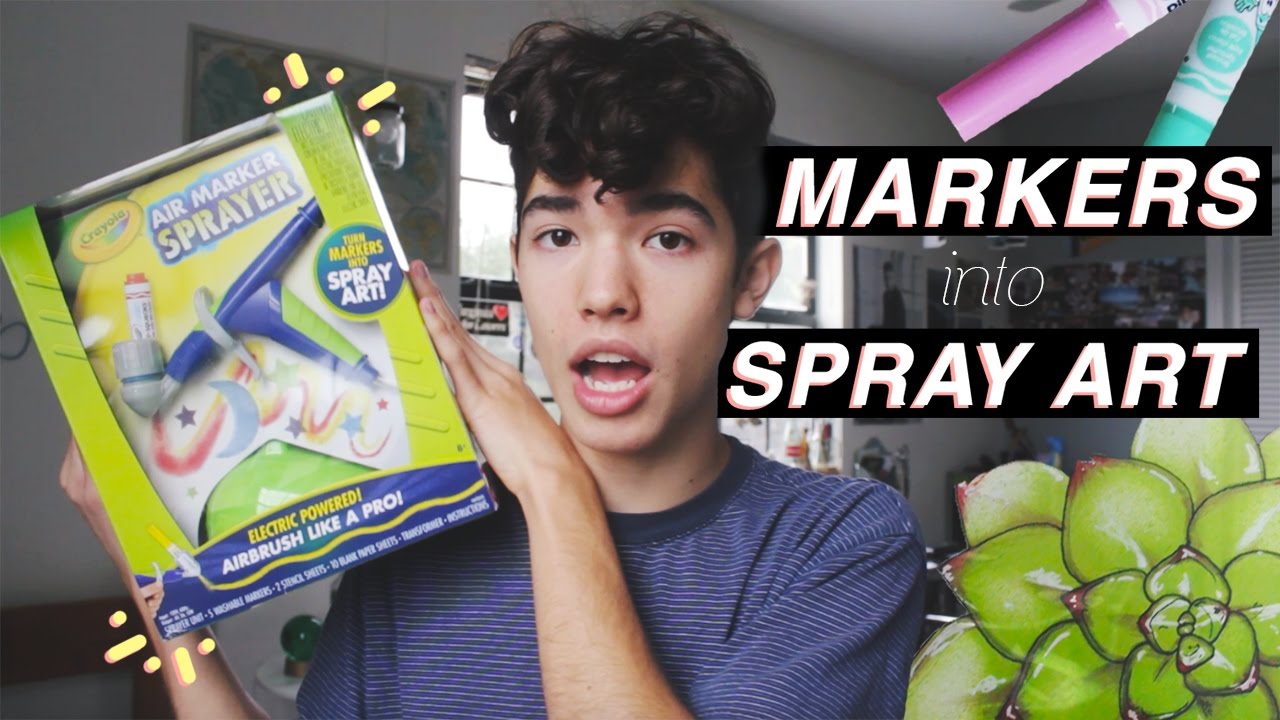 How to Create Spray Art With Crayola MARKERS! - YouTube