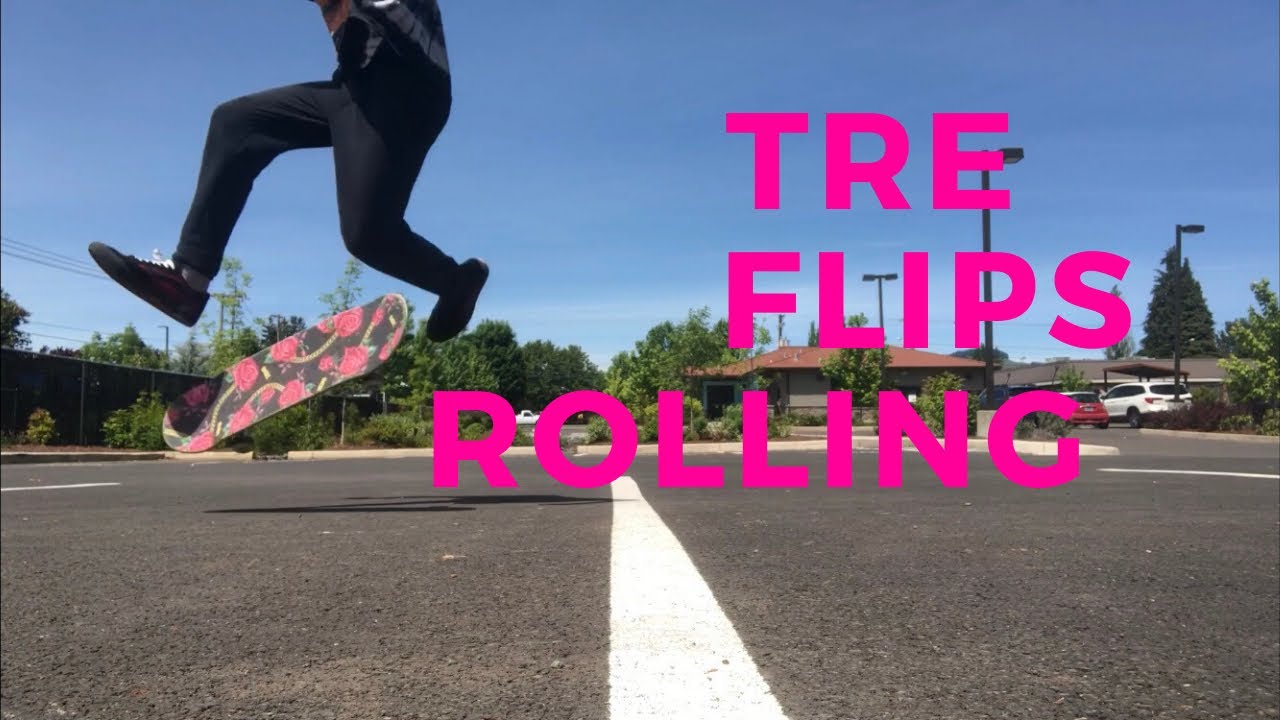 Learning tre flips rolling for the first time || more videos coming ...
