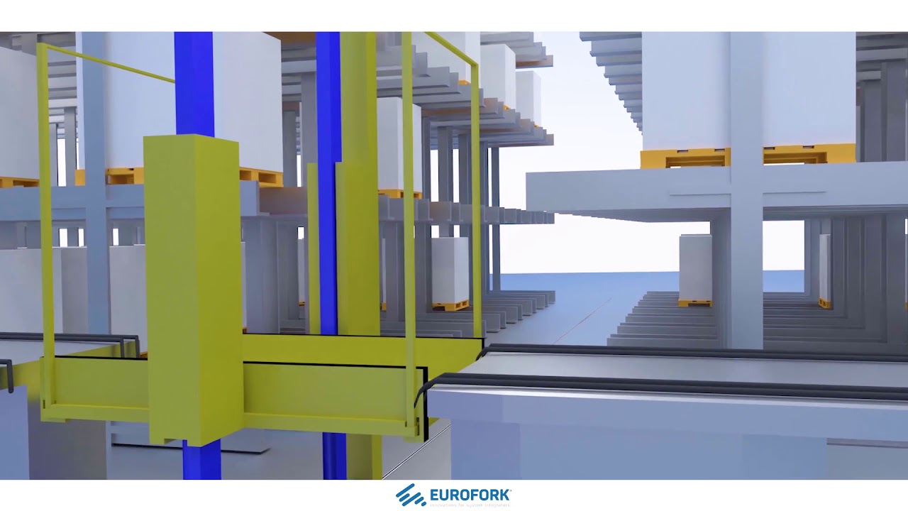 StackerSAT - Shuttle for stacker cranes - YouTube