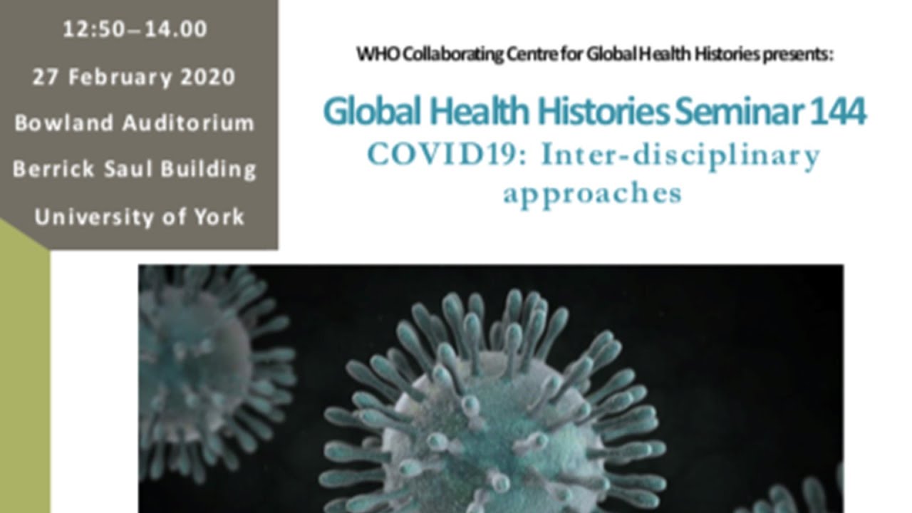 CGHH Seminar 144: COVID19 Inter-disciplinary Approaches - YouTube