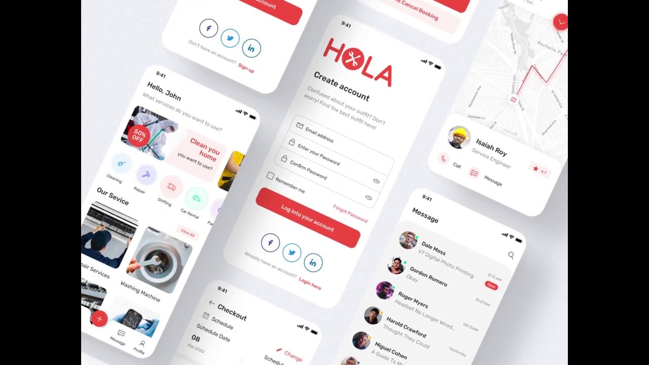 Hola Service App UI KIT - YouTube