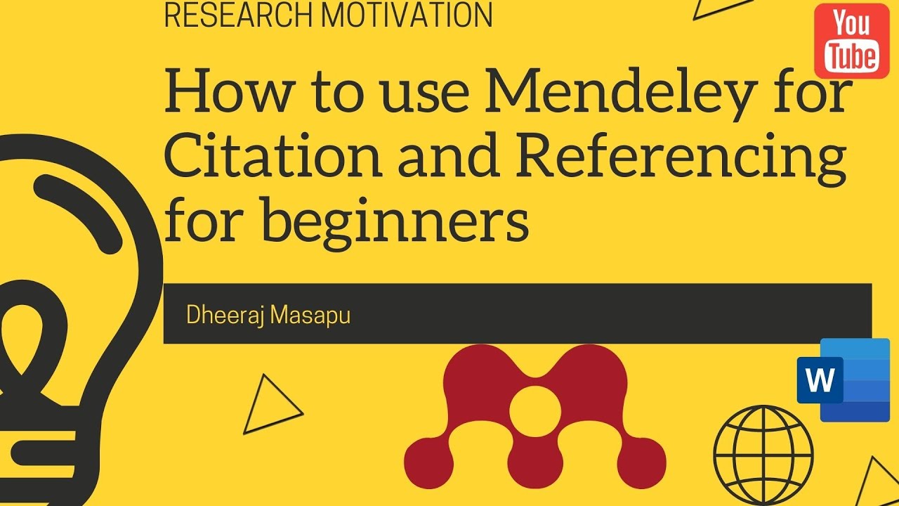 How to use Mendeley for Citation and Referencing for beginners - YouTube
