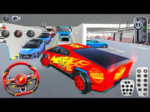 Tesla Cybertruck McQueen Stuck in Apartment Parking Garage - 3D Driving Class | Android Gameplay