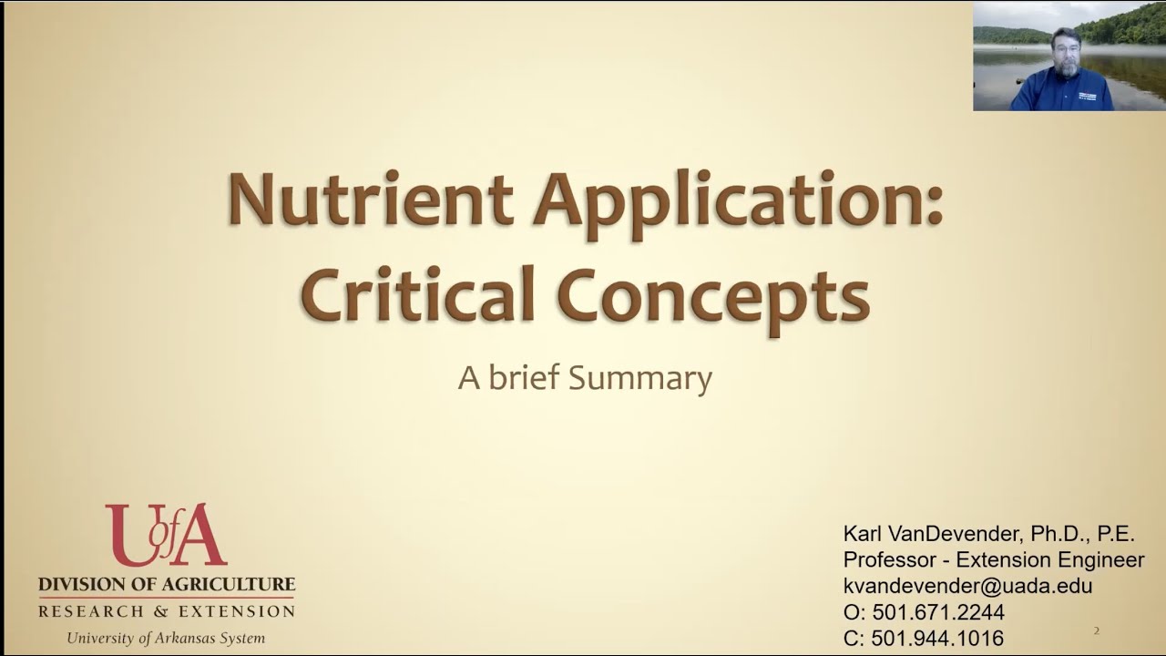 Nutrient Application: Critical Concepts - YouTube