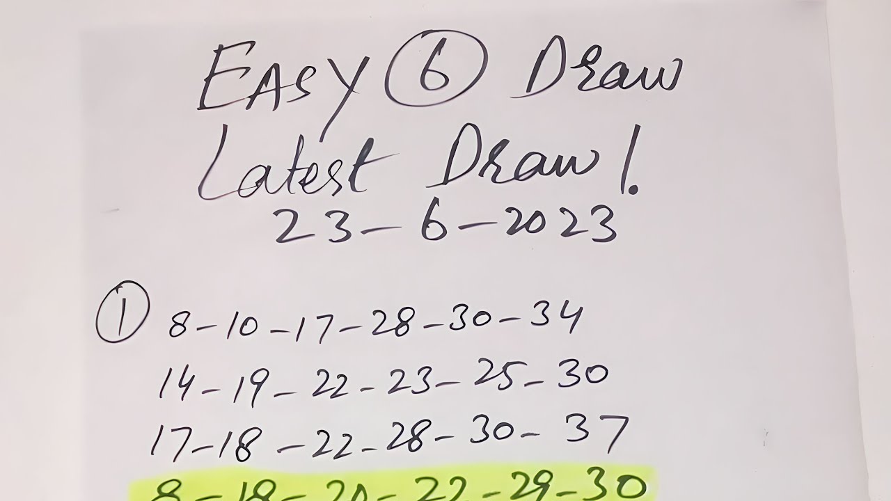 EASY 6 Draw Latest ! 23 June 2023 - YouTube