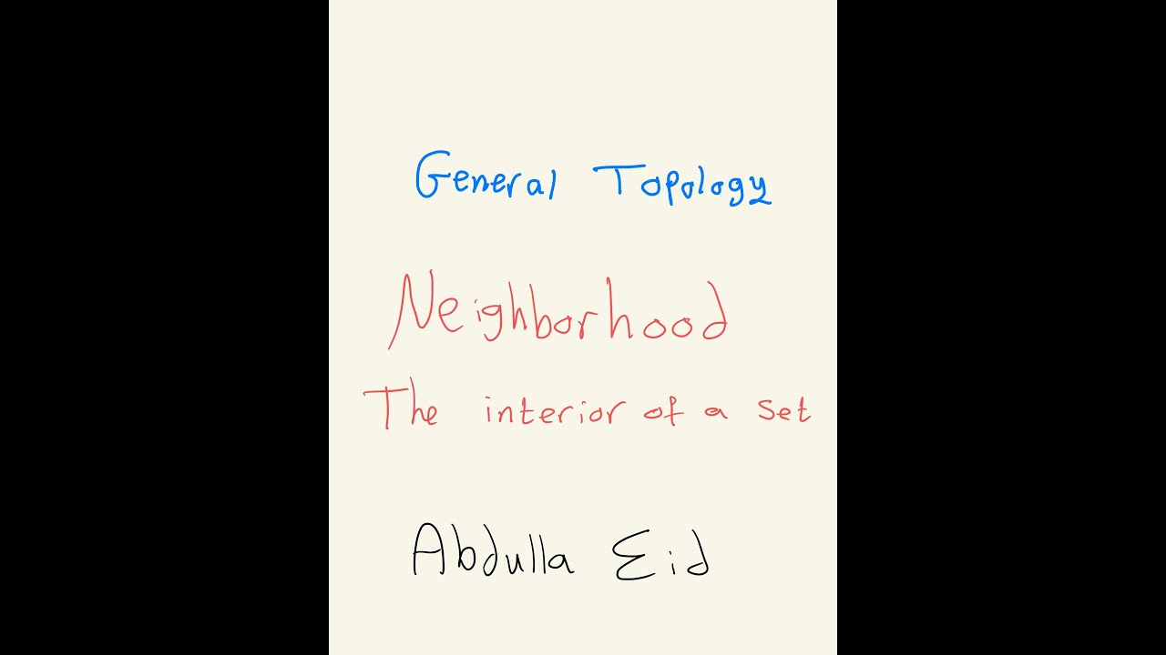 General Topology: Neighbourhood and the interior of a set - YouTube
