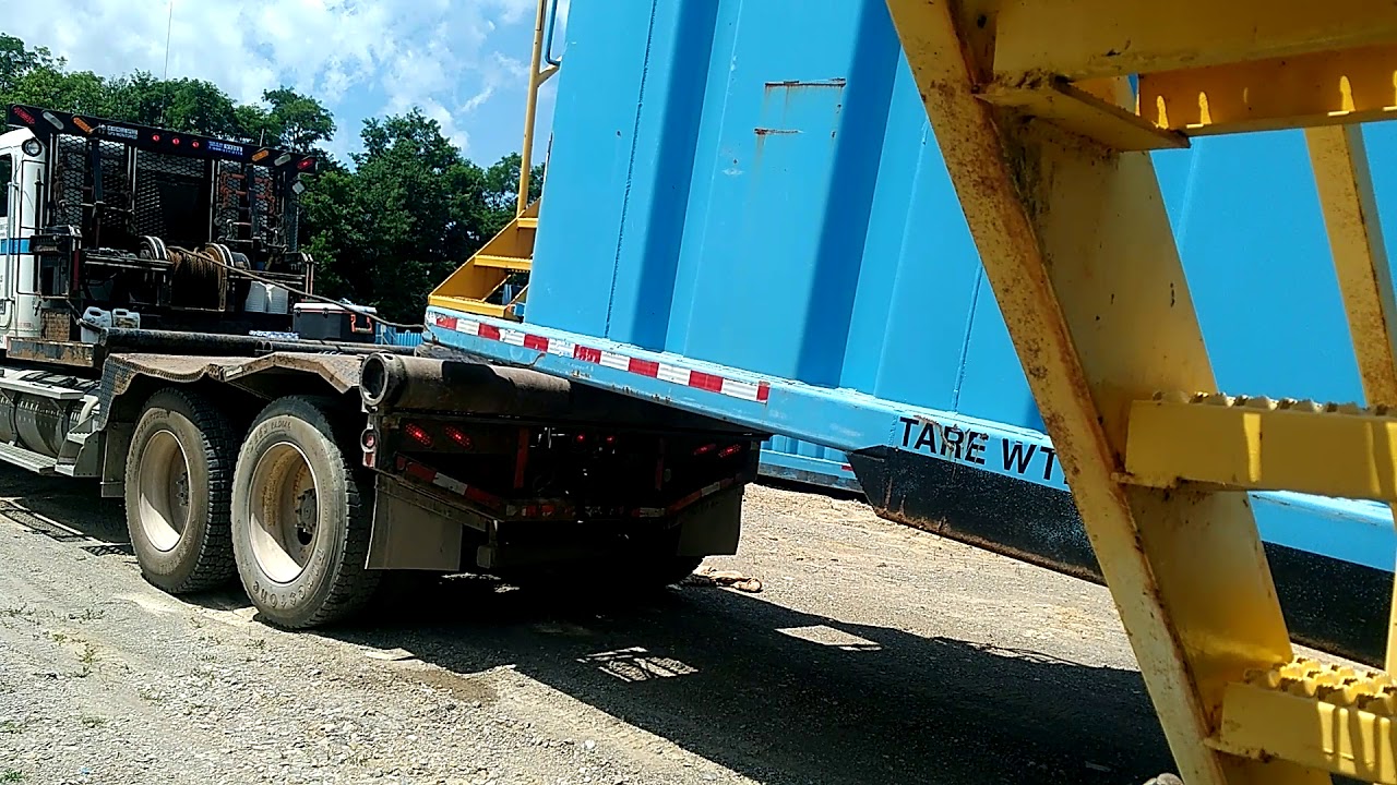 Dropping a frac tank - YouTube