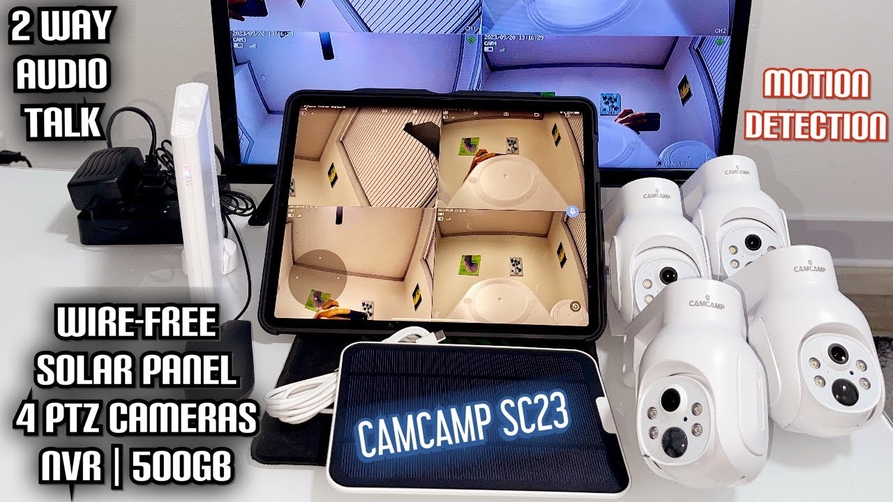 Camcamp SC23 4MP Security Camera System WiFi PTZ Wireless Solar Powered ...