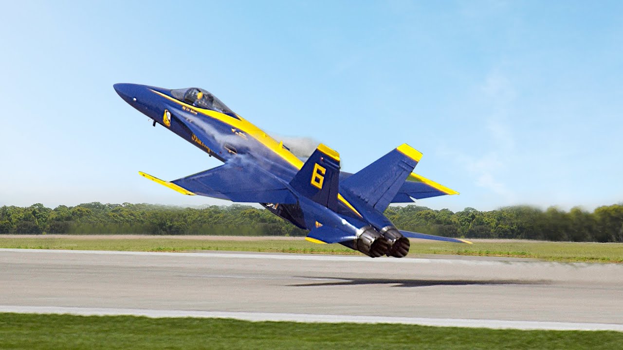 Insane Blue Angel F-18s Perform Extreme Low Pass - YouTube
