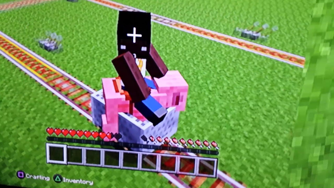 Minecraft pig riding - YouTube