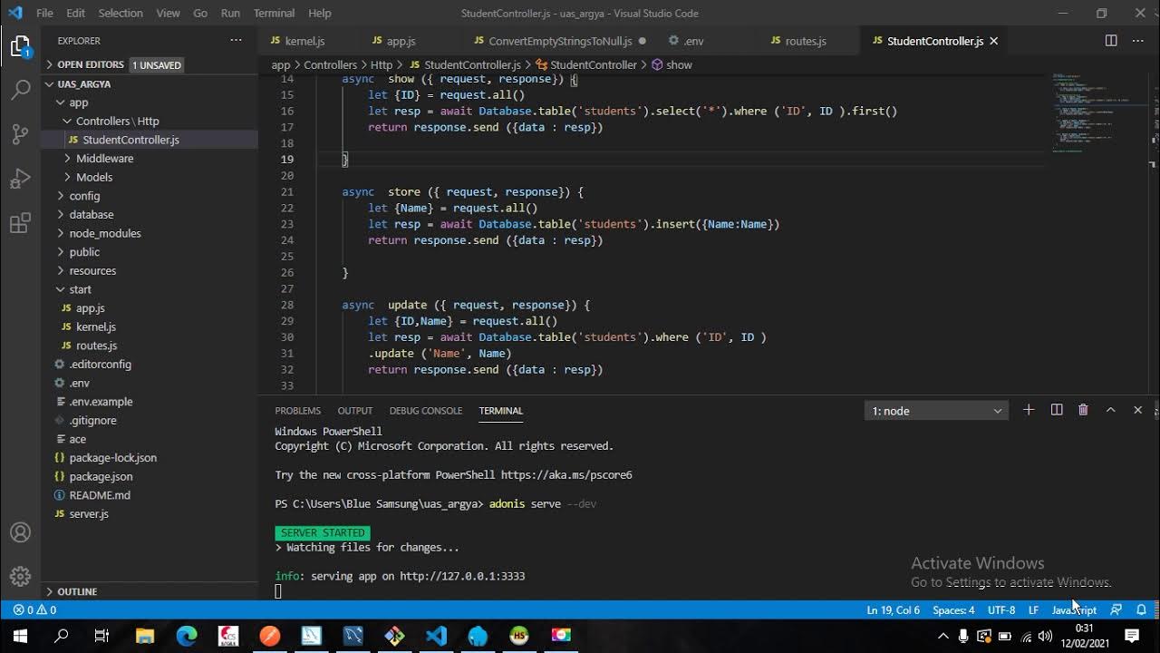 Adonis JS ll Tutorial CRUD - YouTube