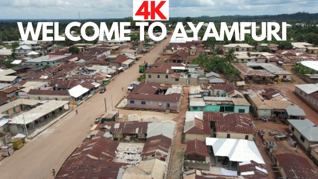 [4K] Welcome to AYAMFURI Town in the Central Region of Ghana 4k - YouTube