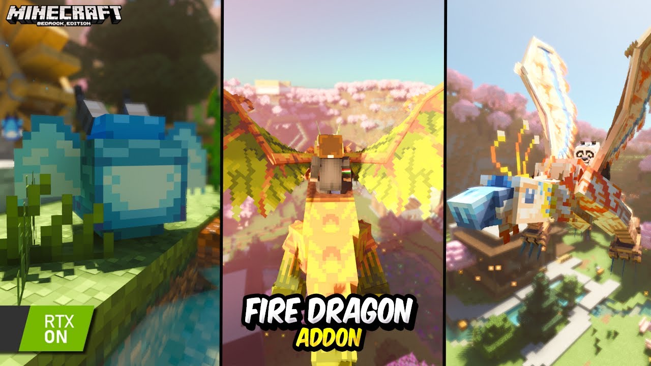 ADDON de DRAGONES para MINECRAFT PE 1.20 * dragon fire addon * MODS para MINECRAFT PE 1.20 - YouTube