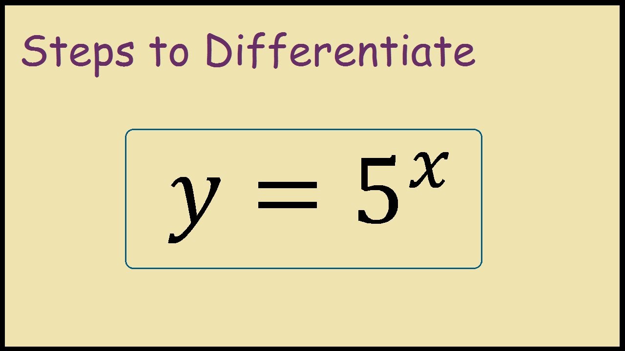 Derivative Of A Number Raised To The Power Of X YouTube