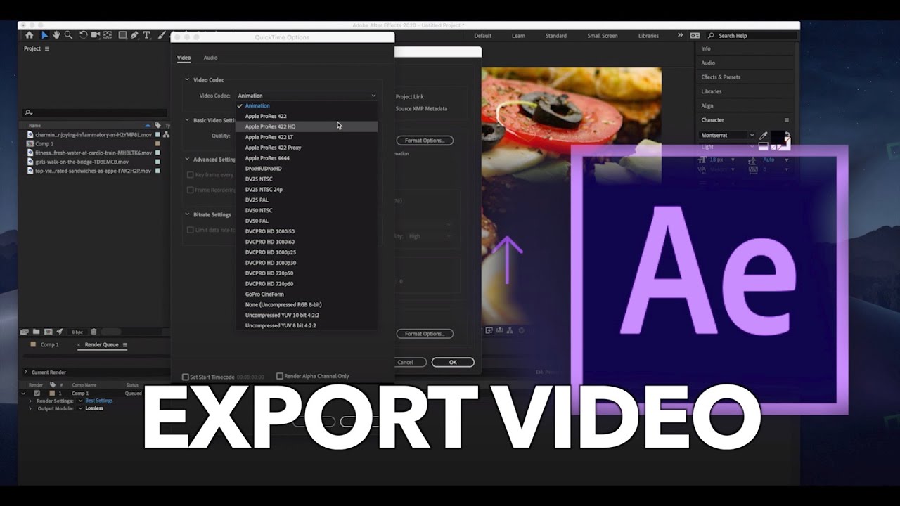 how to Export video in After effects - YouTube