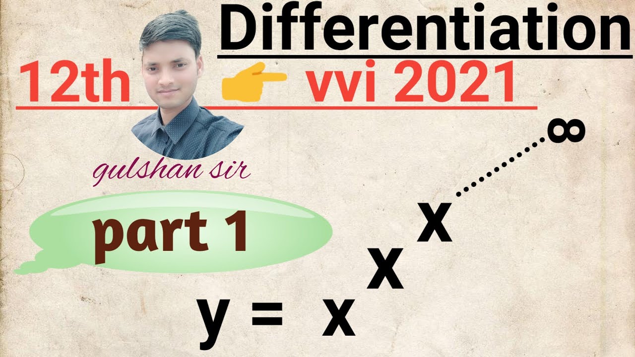 Differentiation y = x^x^x^x^.........to infinity ,differentiation of y ...
