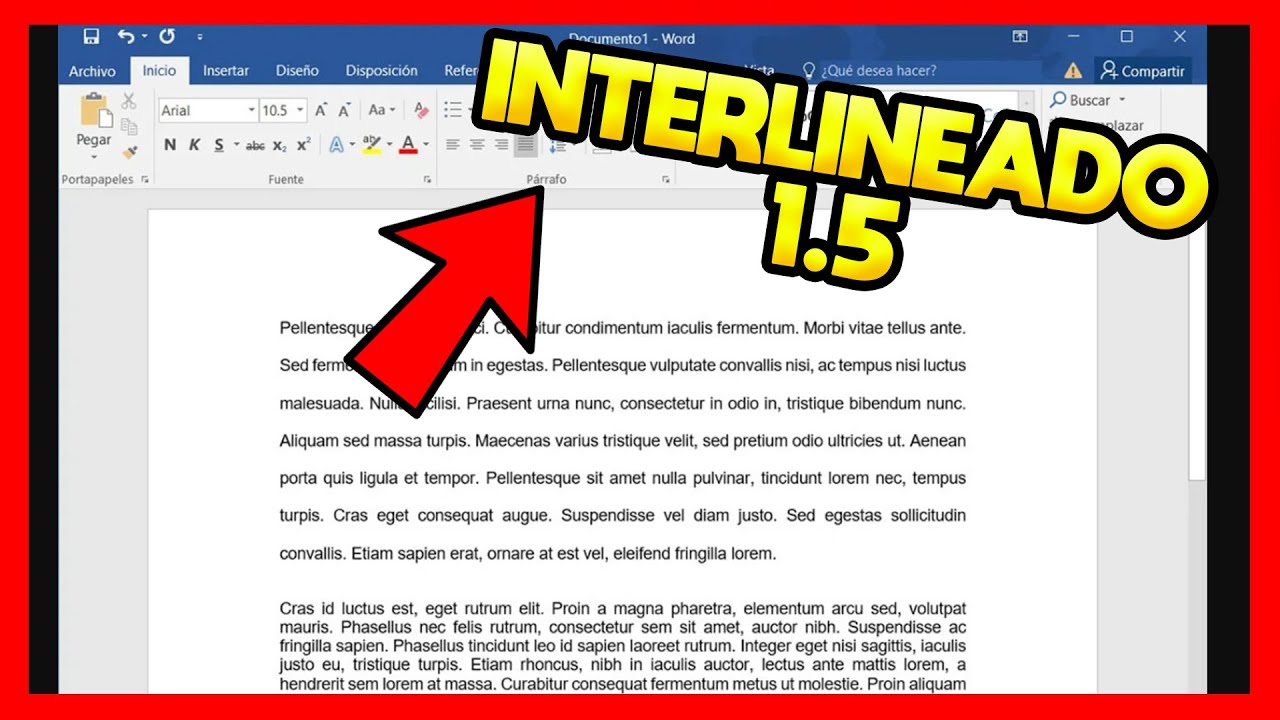 PONER INTERLINEADO 1.5 EN WORD - YouTube
