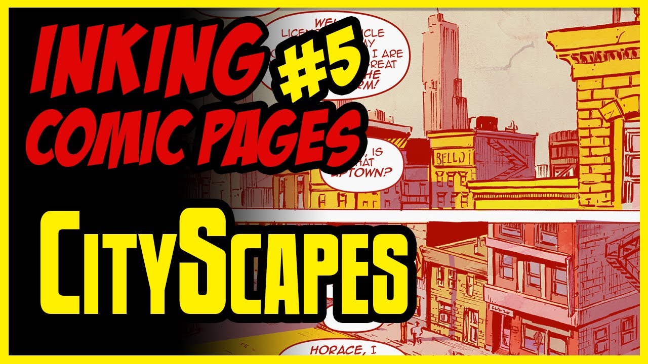 Inking Comic Book City Scapes #5 - YouTube