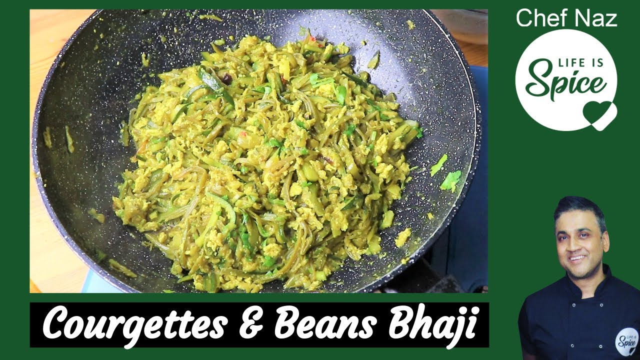 Courgettes & Beans Bhaji | Bengali Style | Vegetarian - YouTube
