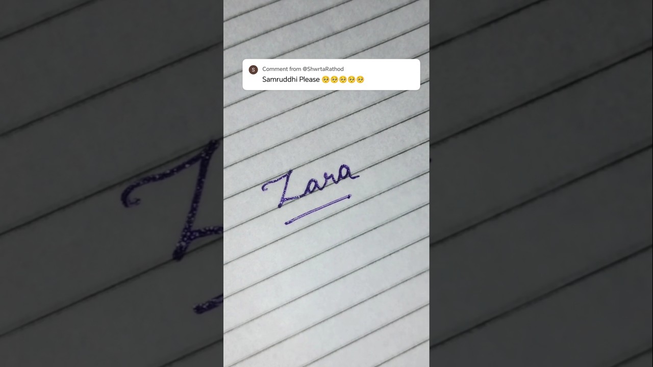 Zara name in cursivewriting #shortsvideo#handwriting #learncursive # ...