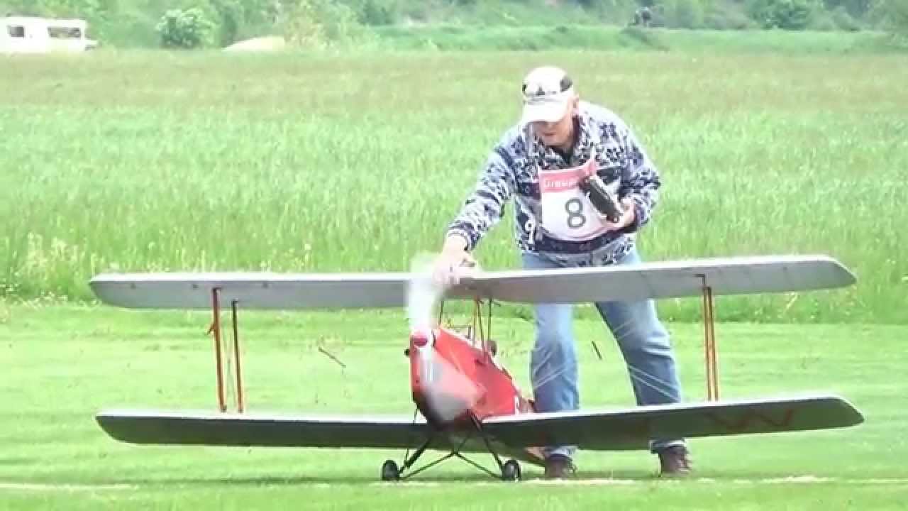 RIP Big Rc Tiger Moth DH 82 A last flight hard crash - YouTube