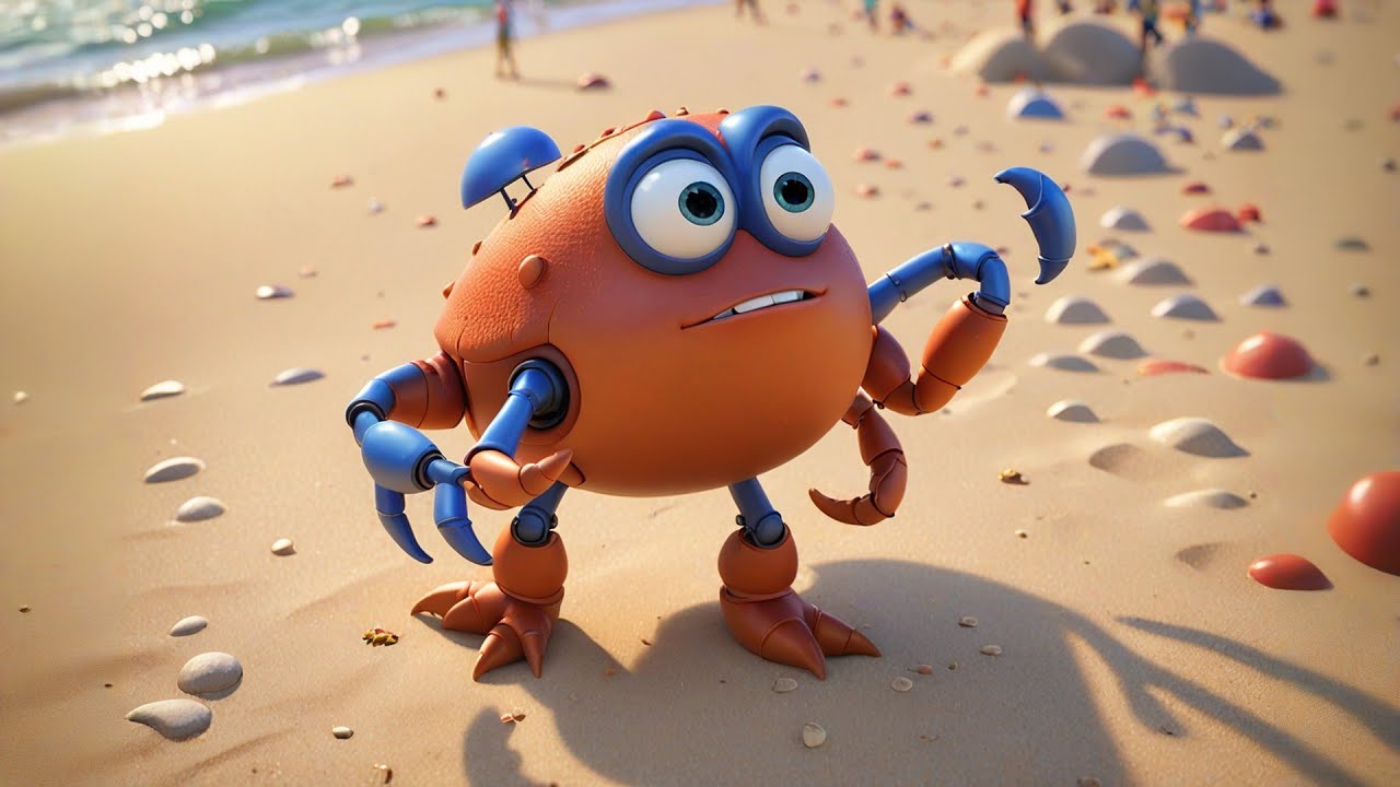 Three Little Crabs Crawl on the Sand | Crab Song for Kids | Counting ...