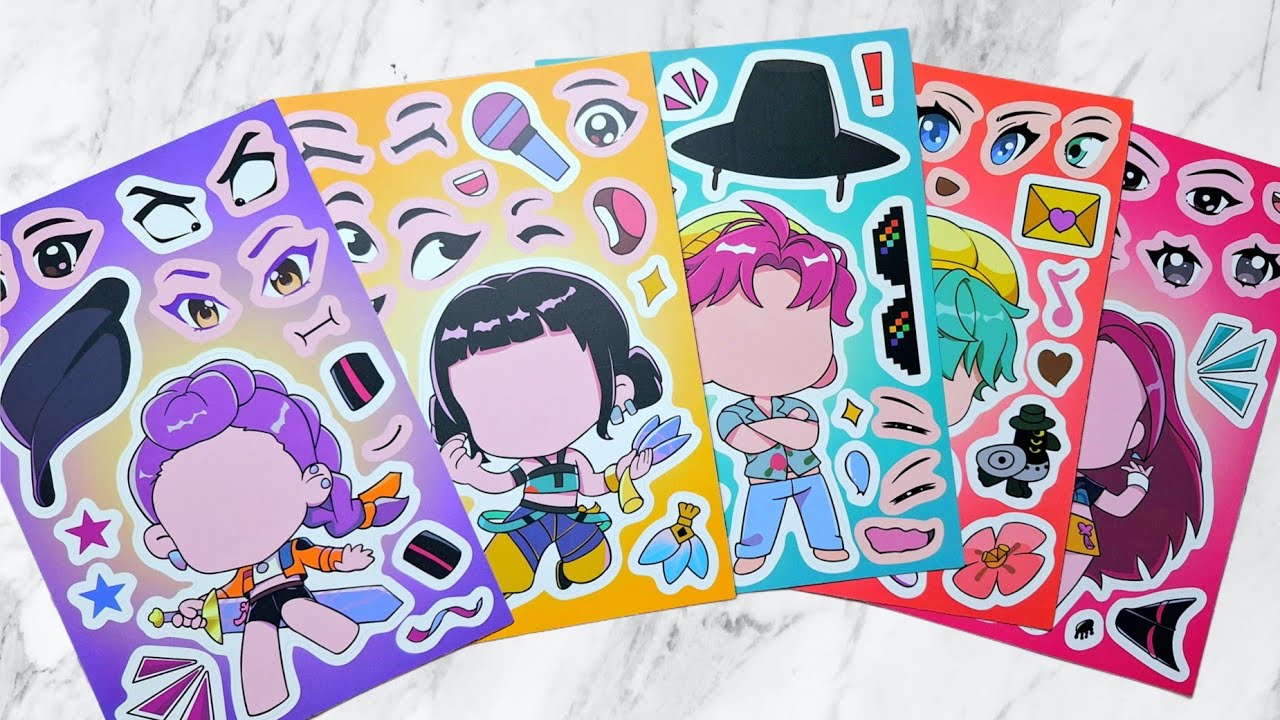 🎀 DIY Paper Sticker Book | KPOP HUNTRIX Demon Hunters 🔥 Satisfying ASMR ...