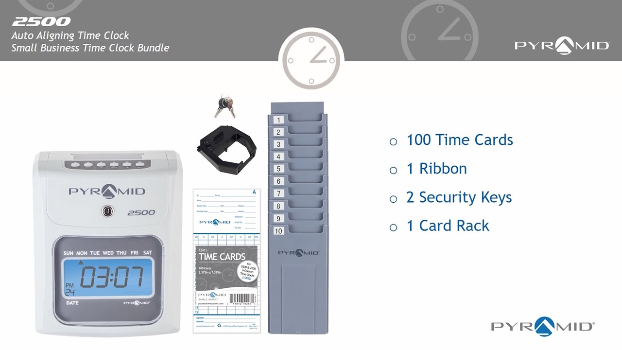 Pyramid 2500 Auto-Aligning Time Clock - YouTube