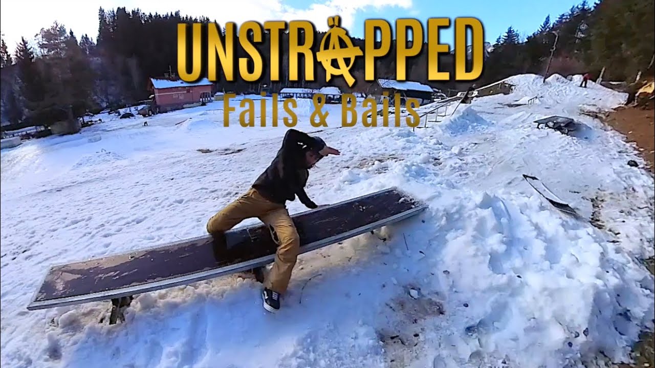 Unstrapped Powsurf and Snowskate Fails & Bails - YouTube