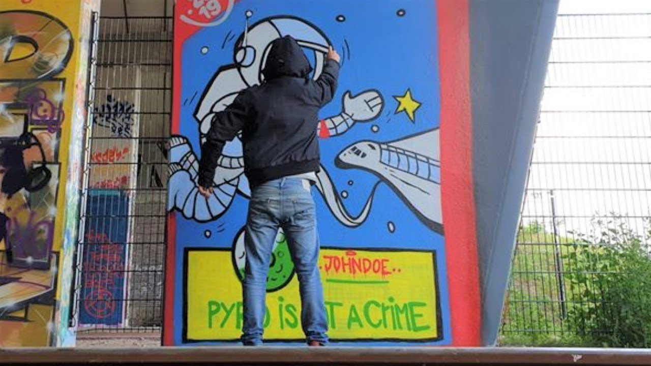 PYRO GRAFFITI #1 | Red White Blue | JohnDoe Paintings - YouTube