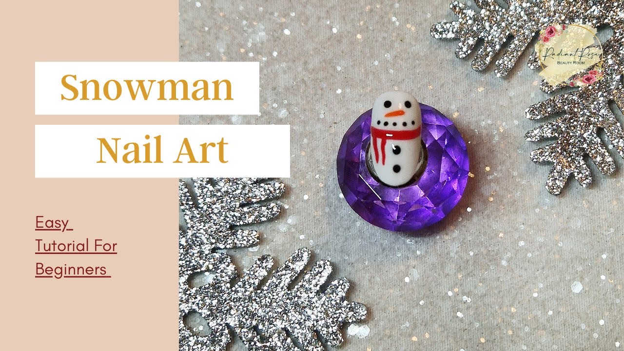 Easy Snowman Nail Art Tutorial For Beginners - YouTube