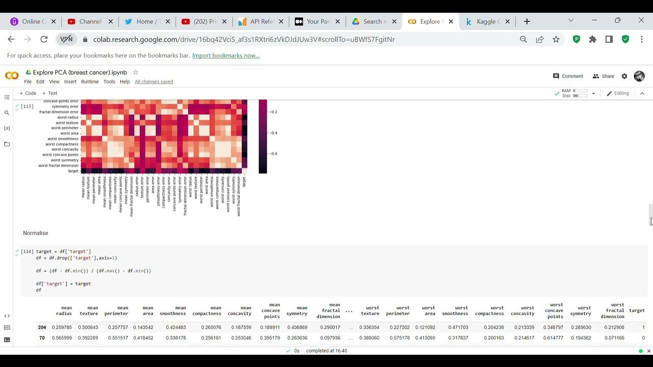 Code review: Python's Principal Component Analysis using breast cancer dataset - YouTube