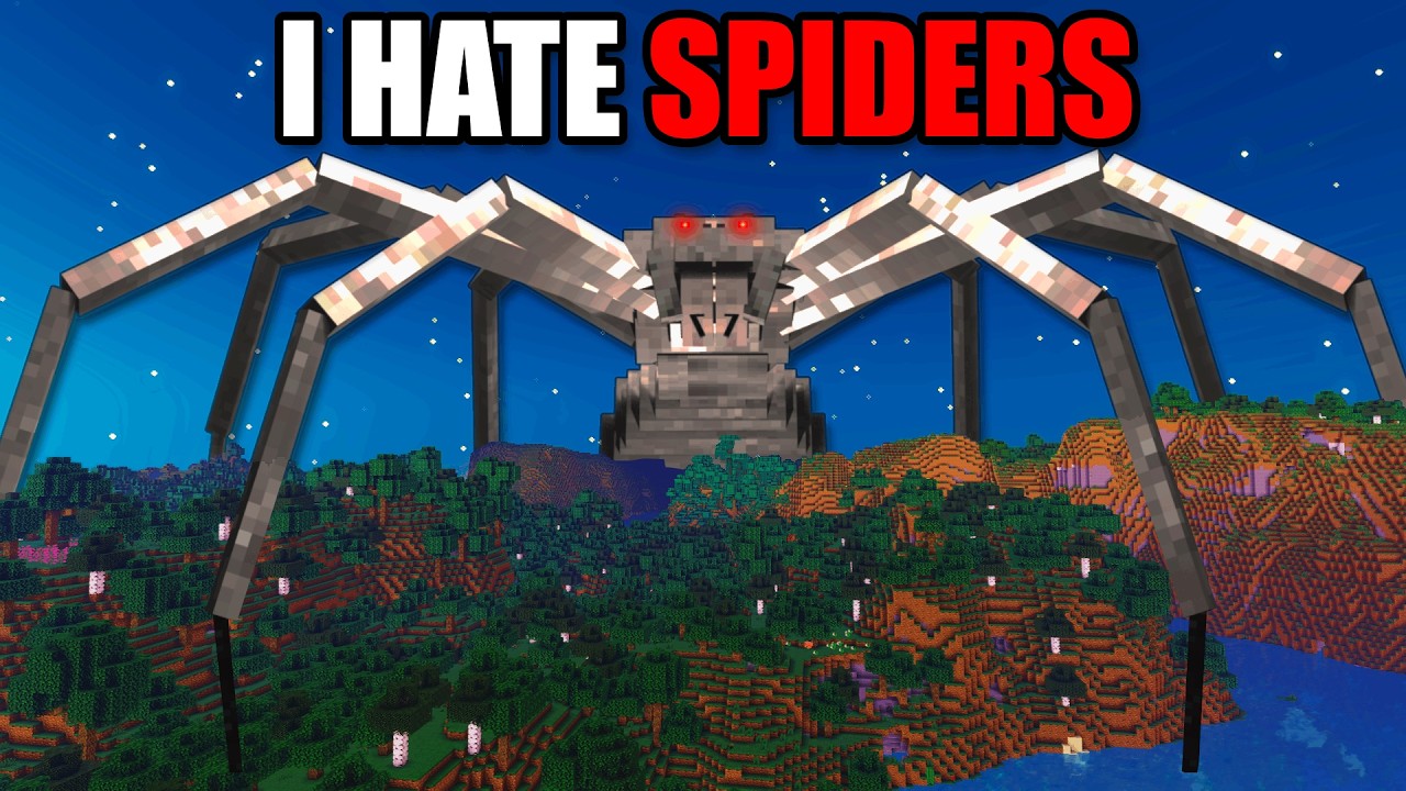 I Survived Giant Spiders with Arachnophobia in Minecraft... - YouTube