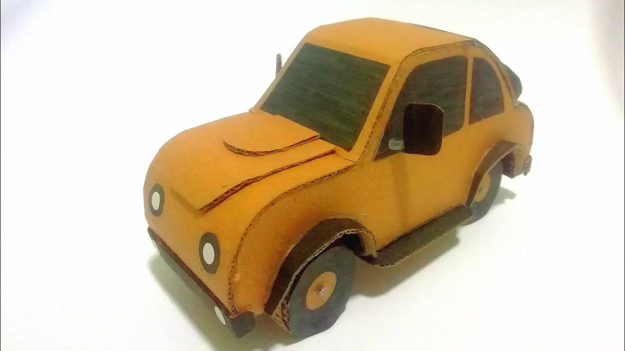How to make cardboard car | Cardboard DIY | Motive Crafts - YouTube