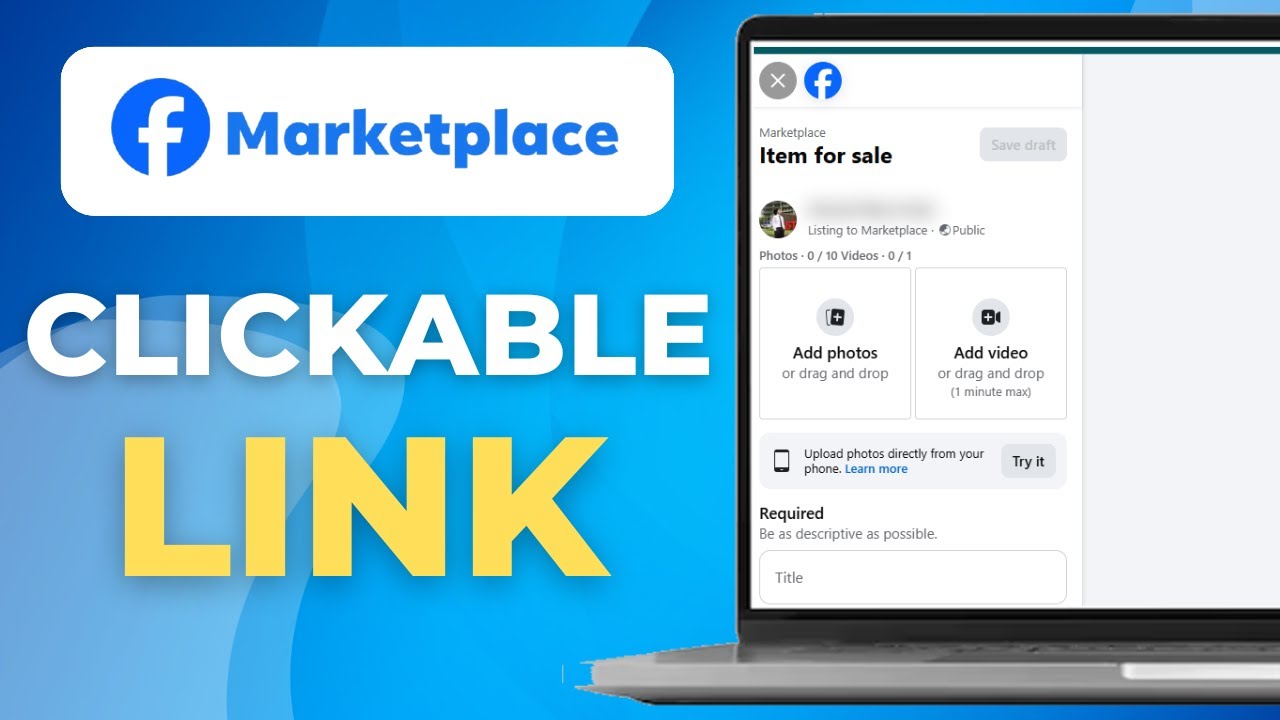 How To Add Clickable Link on Facebook Marketplace (Best Method) - YouTube