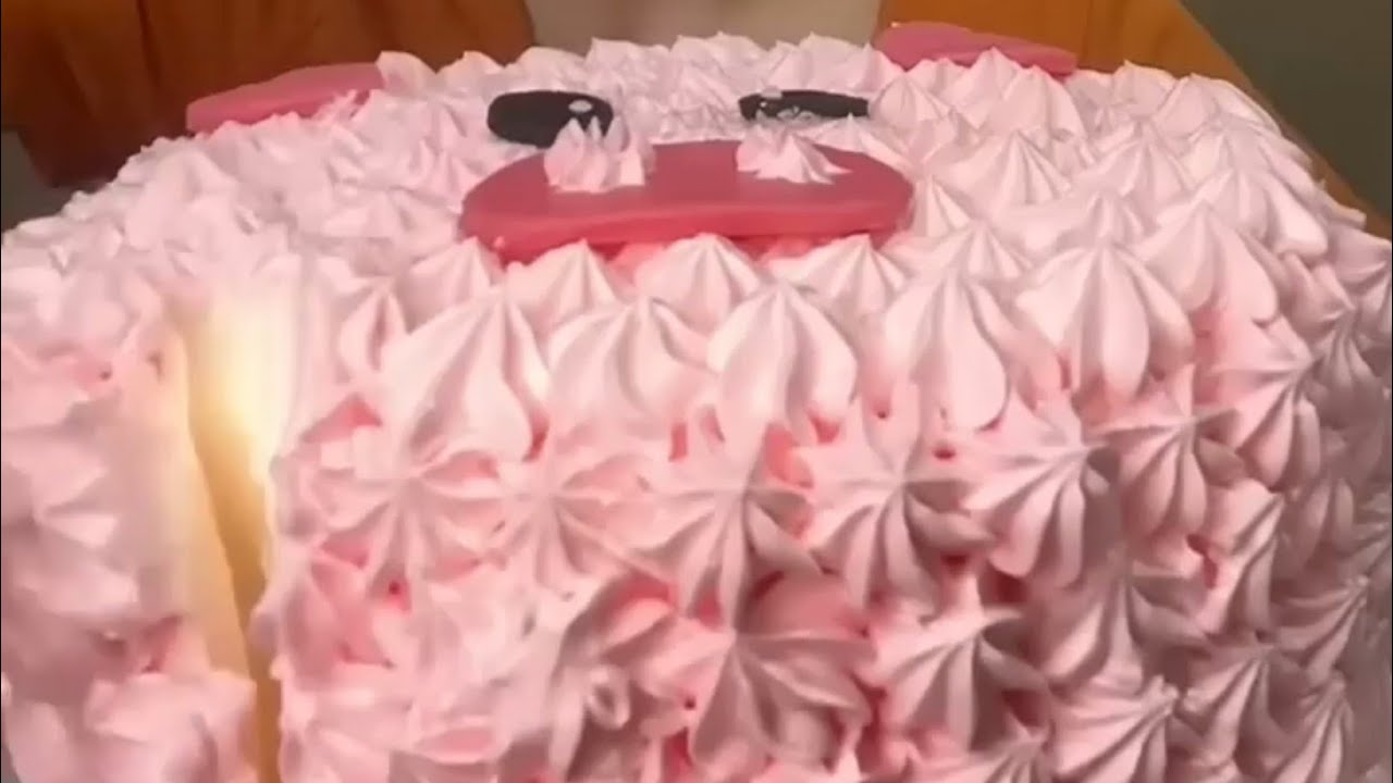 ASMR Pink Mocha Cake Eating Mukbang || Pink Feast Cream Cake - YouTube