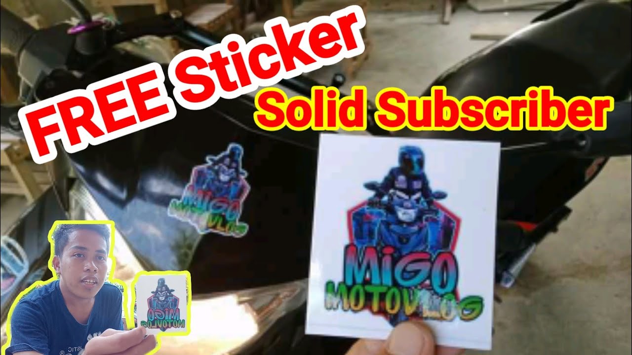 Free Sticker sa mga Solid Subscriber | Motovlog Sticker - YouTube