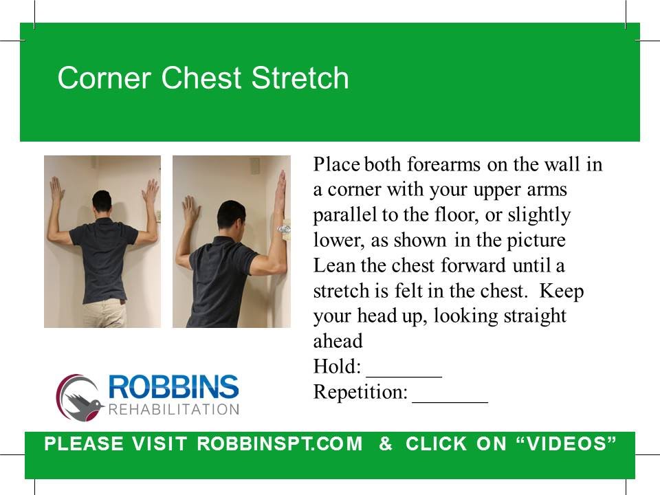 Corner Chest Stretch | Robbins Rehabilitation - YouTube