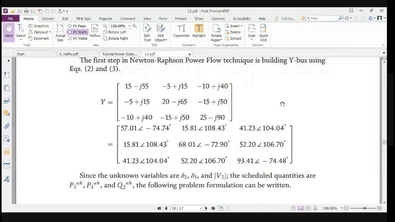 load flow analysis using newton Raphson method examples - YouTube