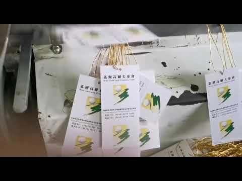 hang tag stringer machine for elastic string - YouTube