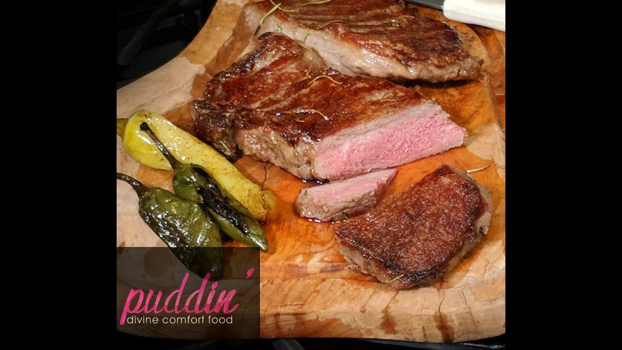The Puddin' Perfect Ribeye Steak cooked in cast iron, the Puddin' way ...