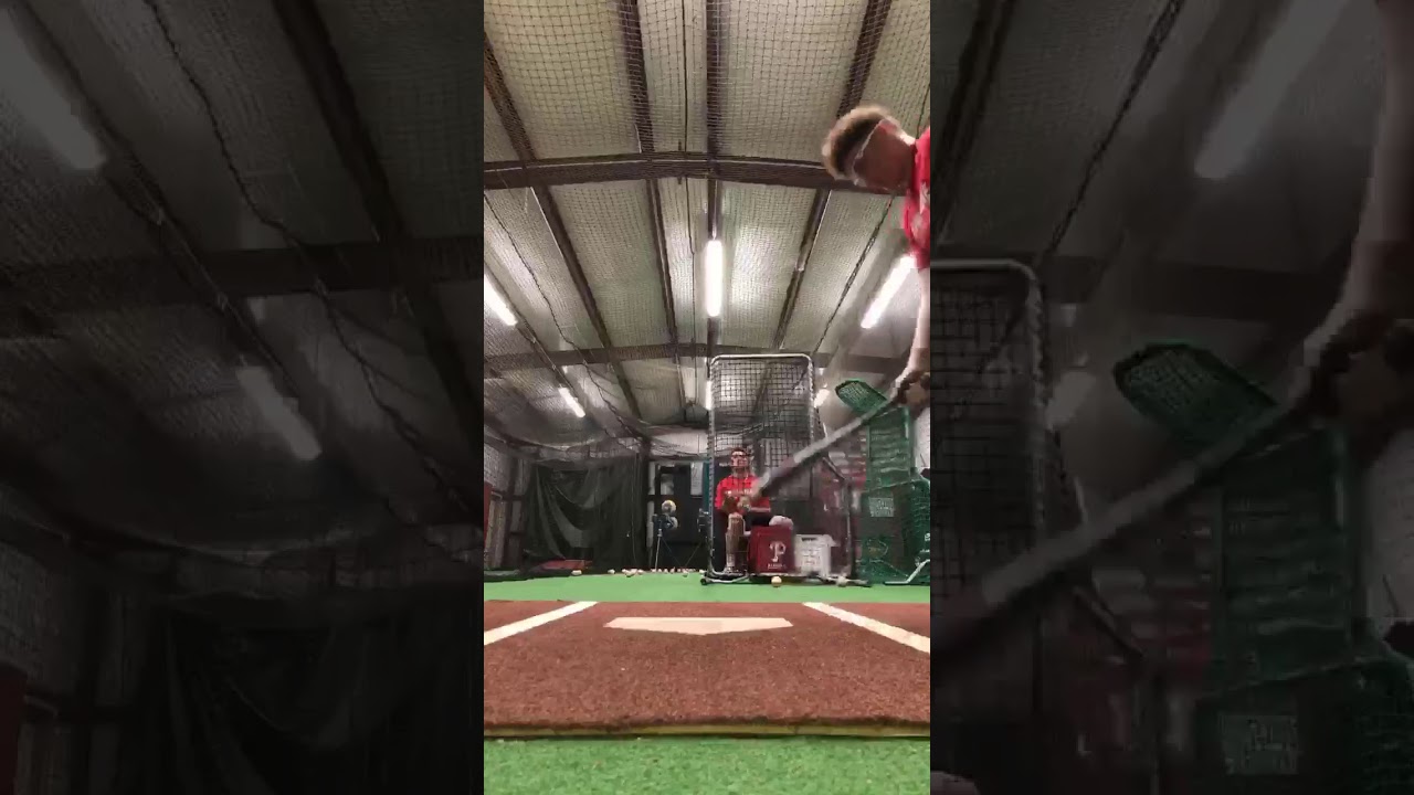 Switch hitting cage work - YouTube