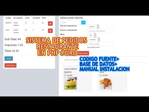 sistema para RESTAURANTE y BAR - codigo fuente - YouTube