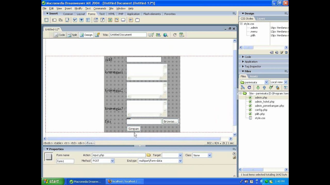 Cara Membuat Halaman Home di Dreamweaver - YouTube