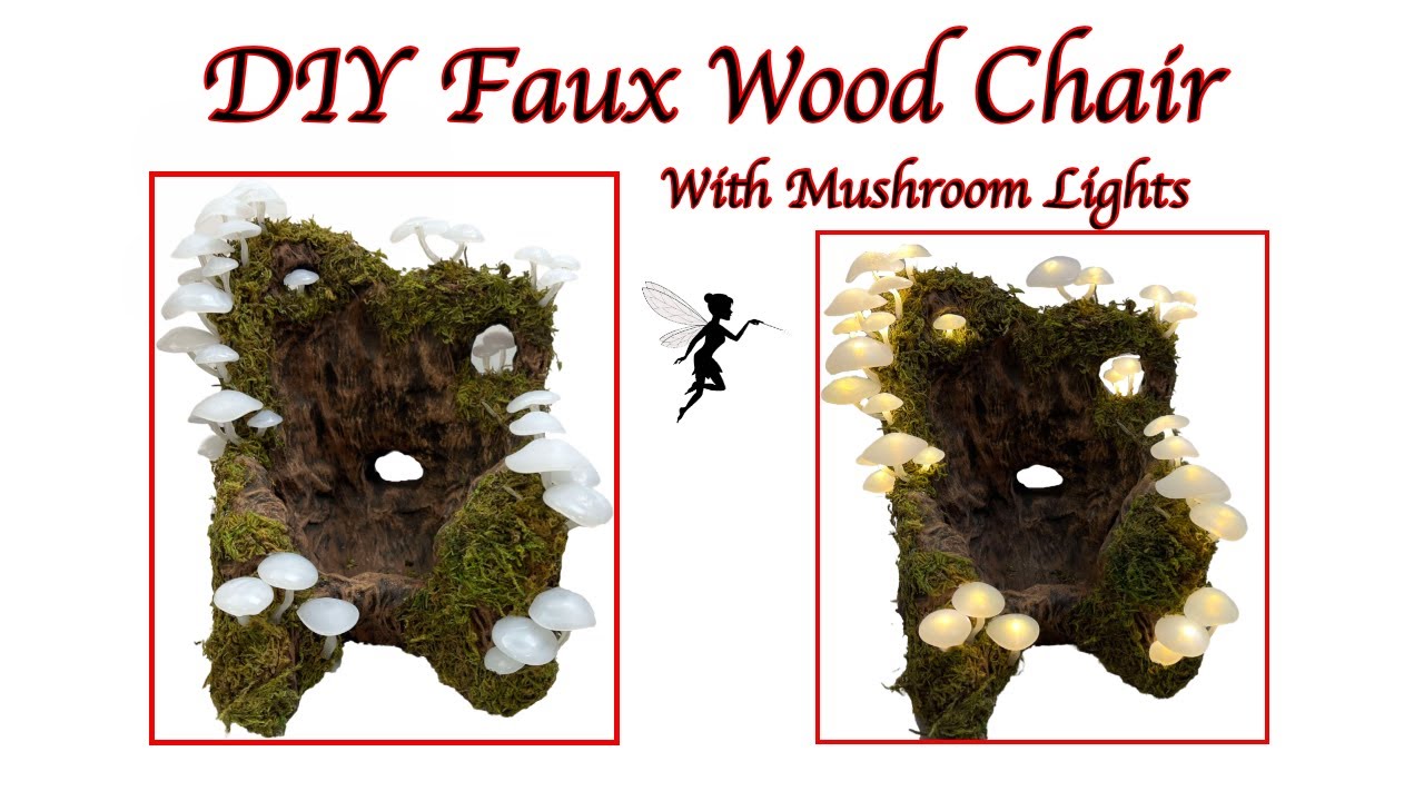 DIY Fake Wood Chair With Light Up Hot Glue Mushrooms - YouTube