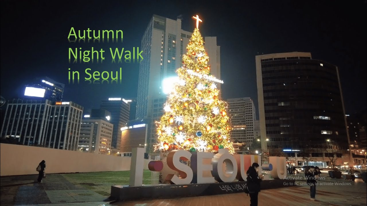 Autumn Night Walk in Gwanghwamun area Seoul, South Korea - YouTube